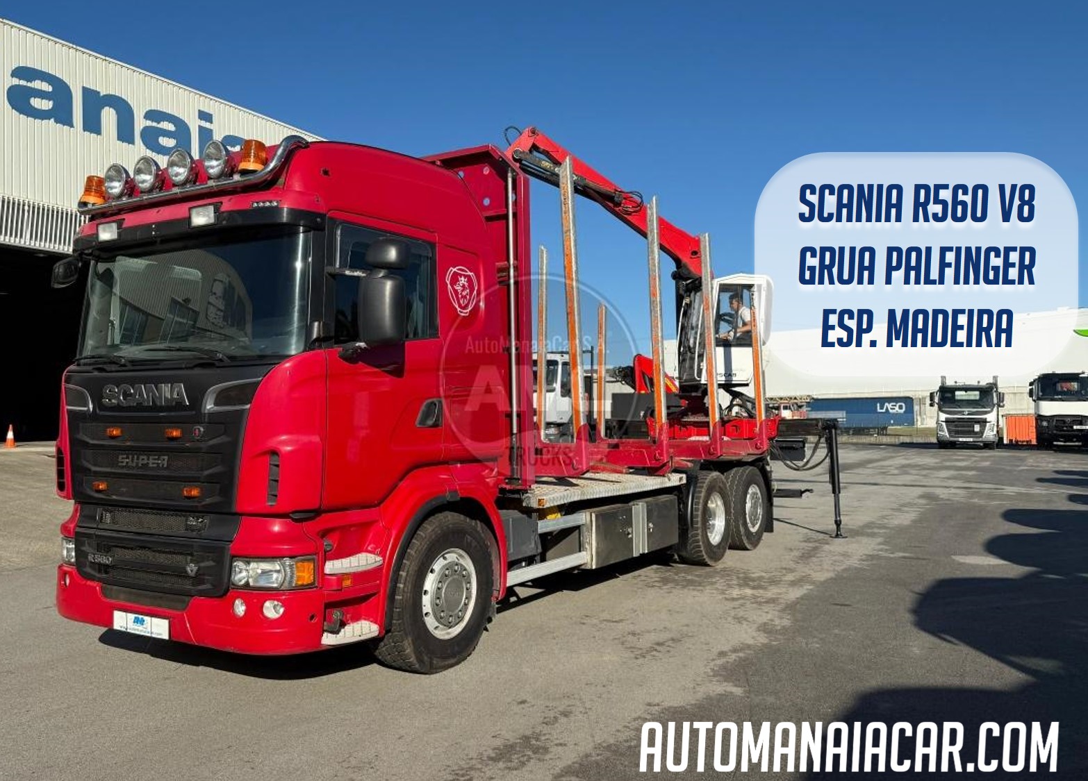SCANIA R560 V8 6X2 ESPECIAL P/MADEIRA C/GRUA PALFINGER + CABINE FECHADA ...